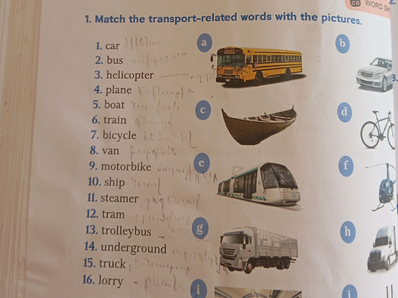 1. Match the transport-related words with | StudyX