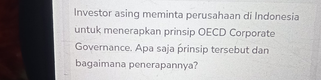 Investor asing meminta perusahaan di