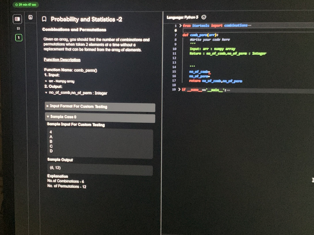 Probability and Statistics -2 Combinations | StudyX