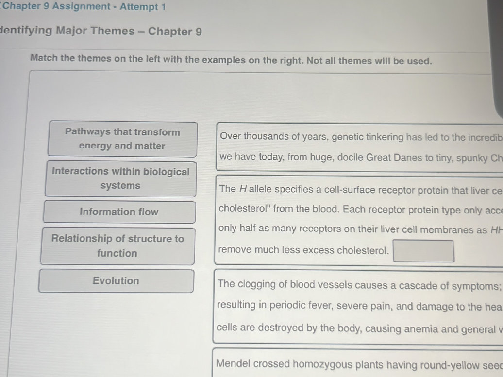 Match the themes on the left with the | StudyX