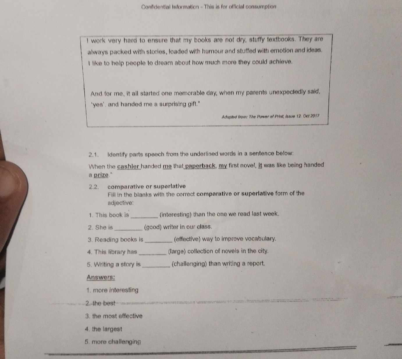 Identify parts speech from the underlined | StudyX