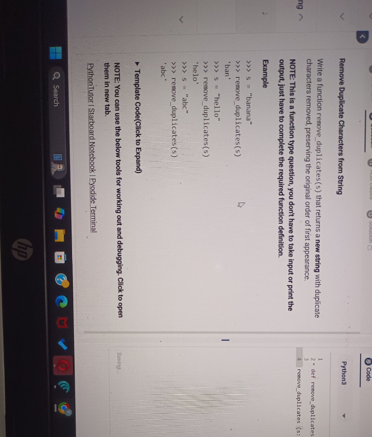 Remove Duplicate Characters from String | StudyX