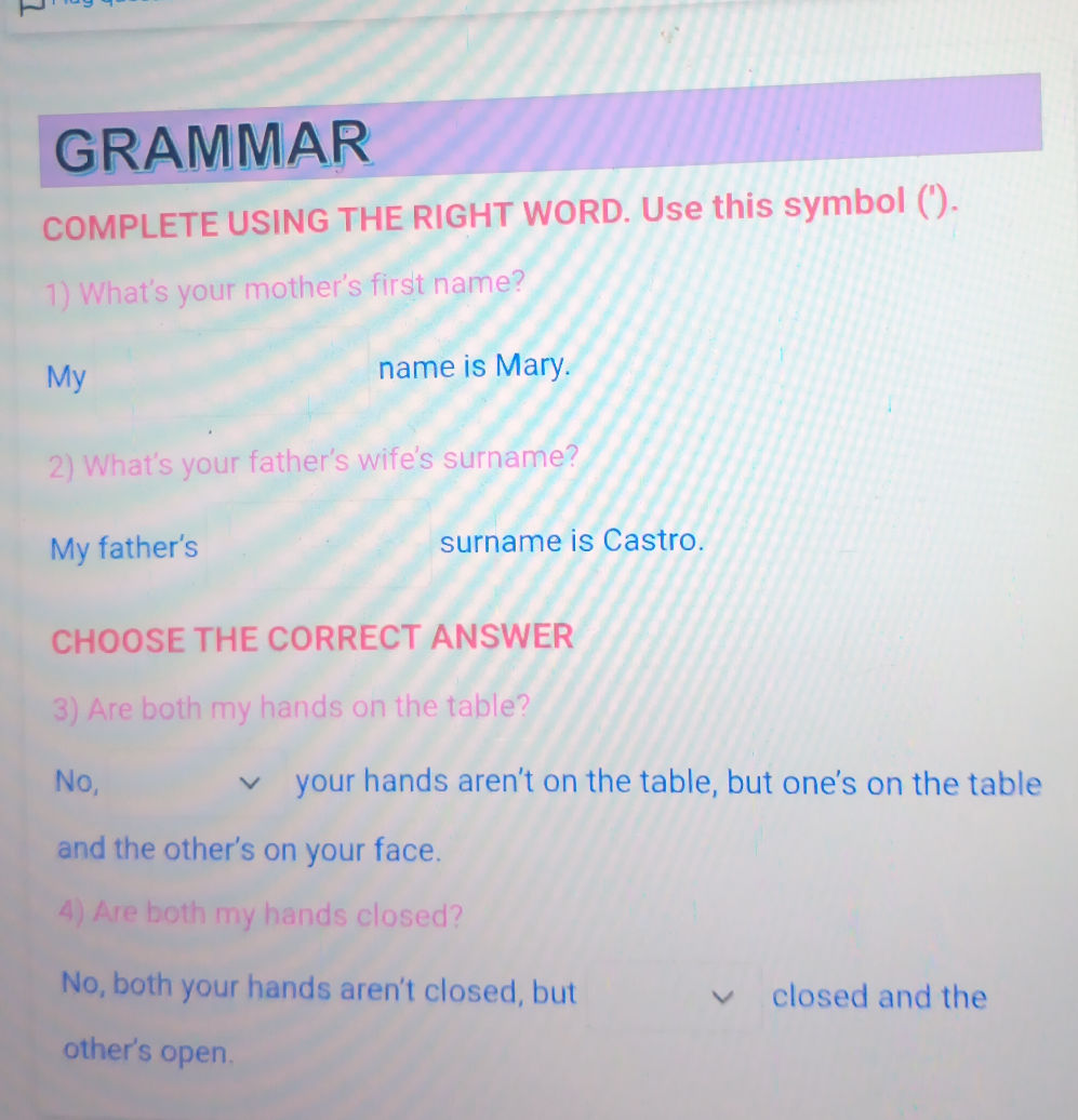 GRAMMAR COMPLETE USING THE RIGHT WORD. Use | StudyX