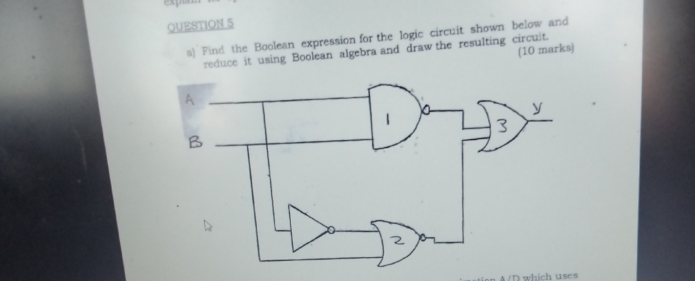 QUESTION 5 a) Find the Boolean expression | StudyX