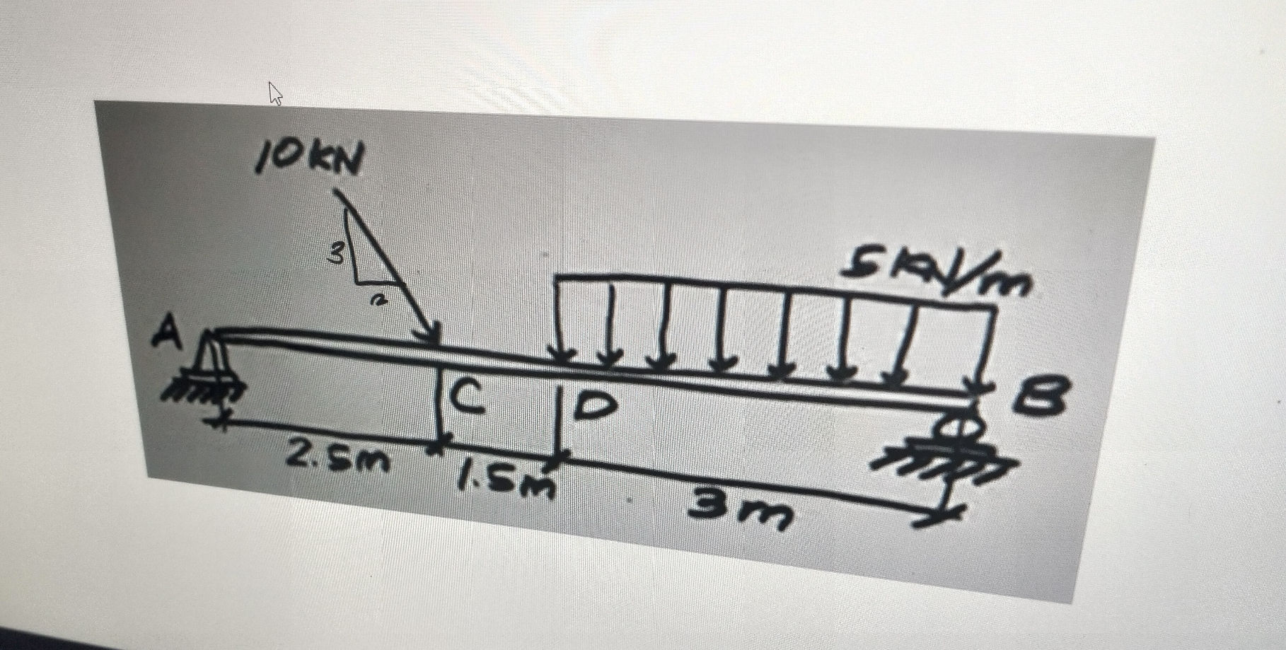 The image shows a beam structure with | StudyX