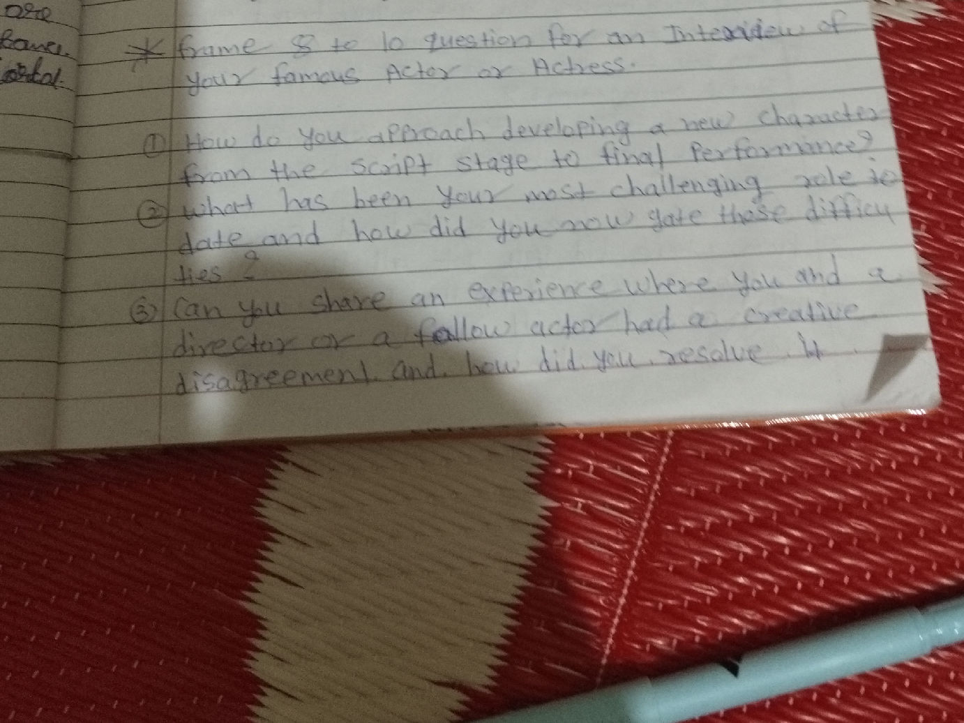 * frame 8 to 10 question for an Interview of | StudyX