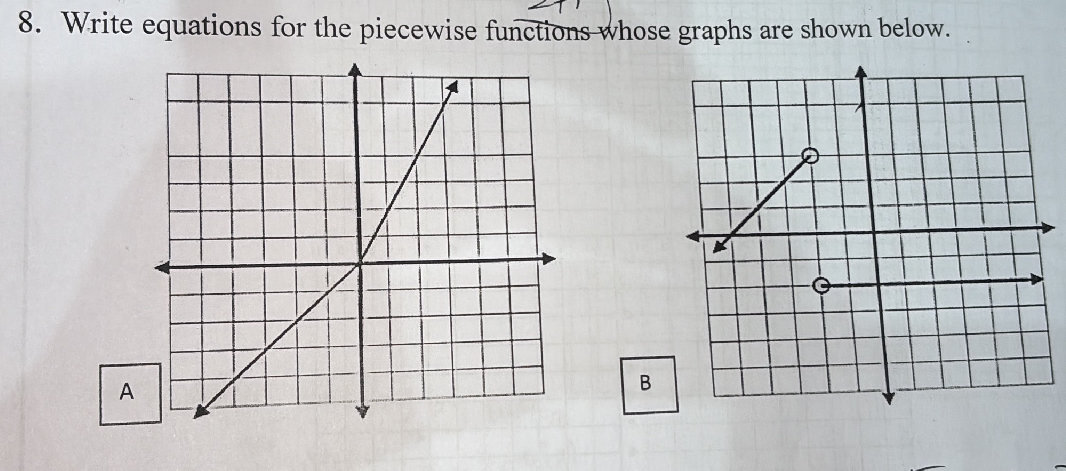8. Write equations for the piecewise | StudyX