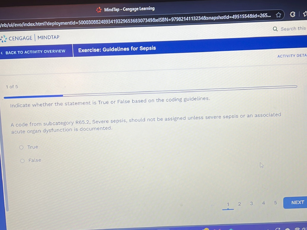 Indicate whether the statement is True or | StudyX