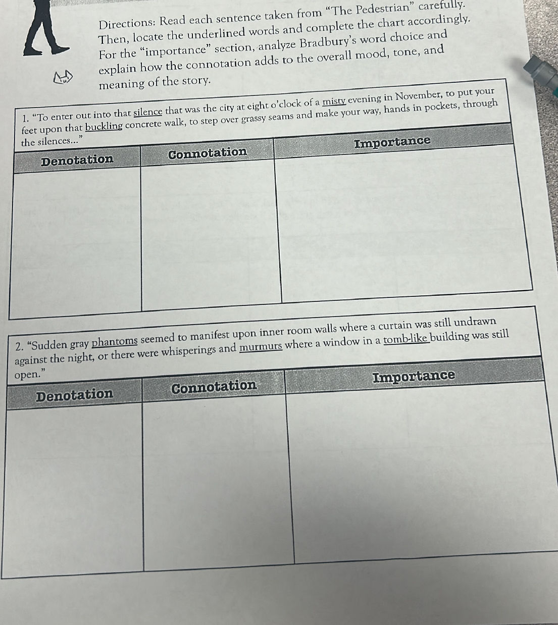Directions: Read each sentence taken from | StudyX