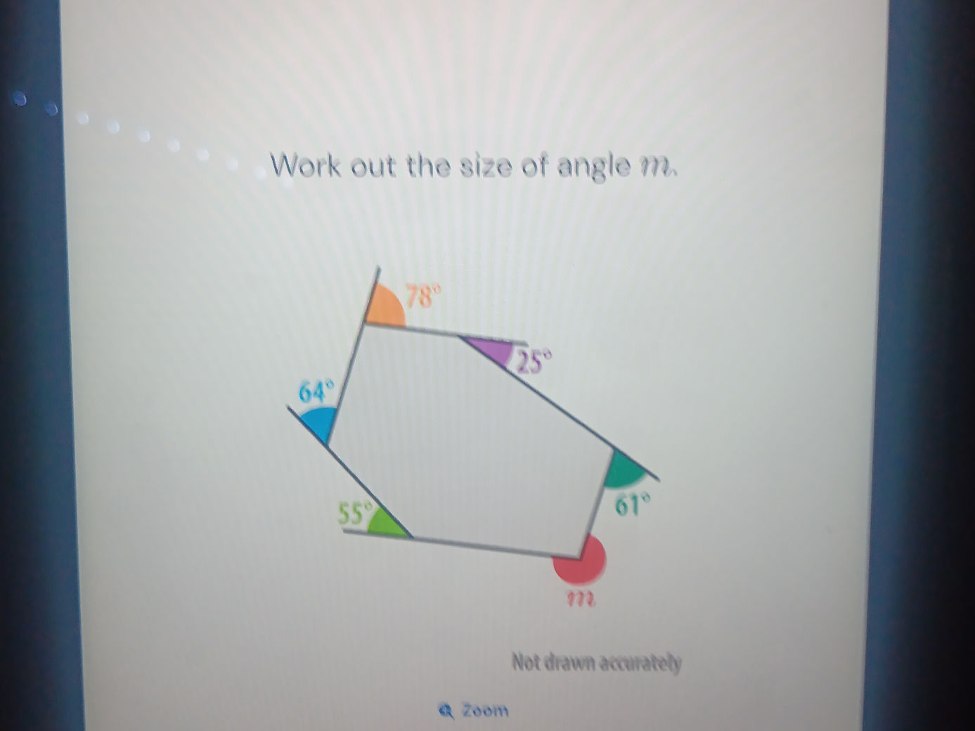 Work out the size of angle $m$. The figure | StudyX