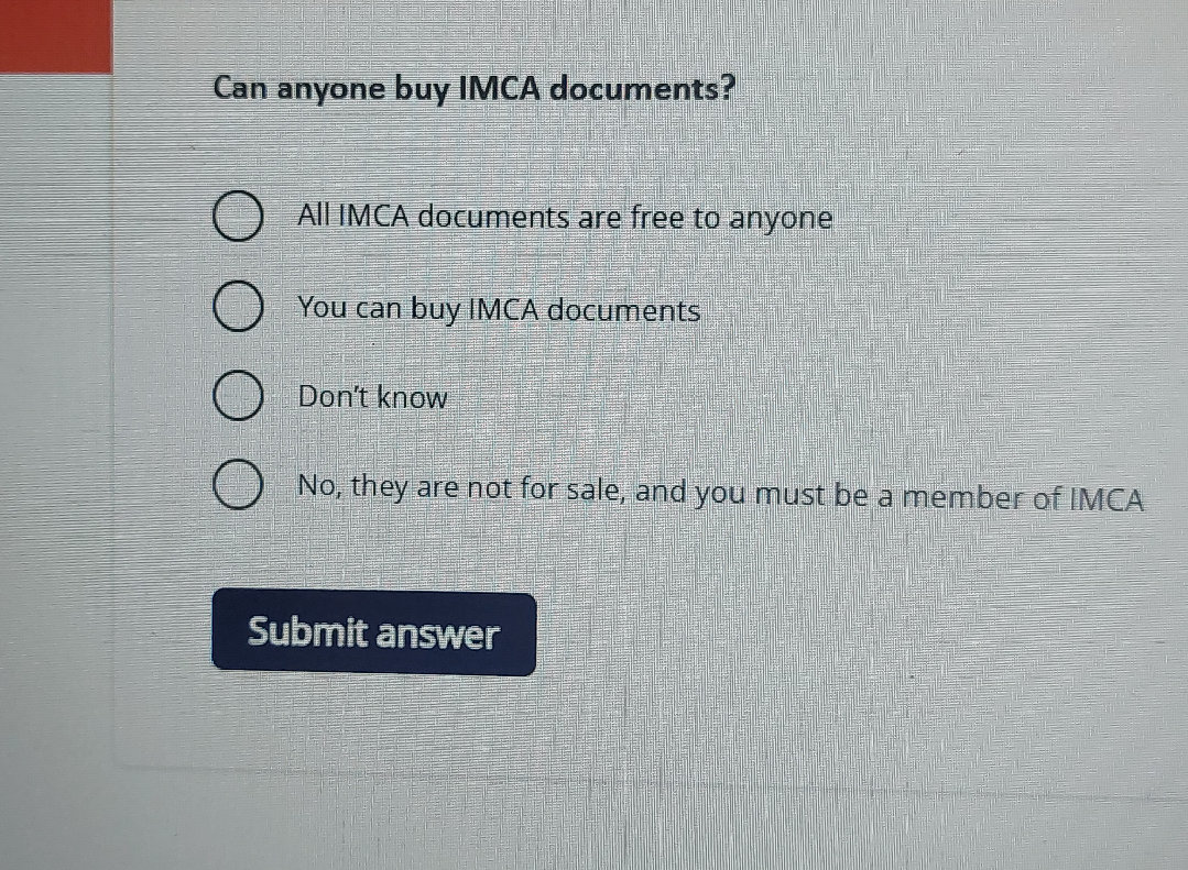 Can anyone buy IMCA documents? All IMCA | StudyX