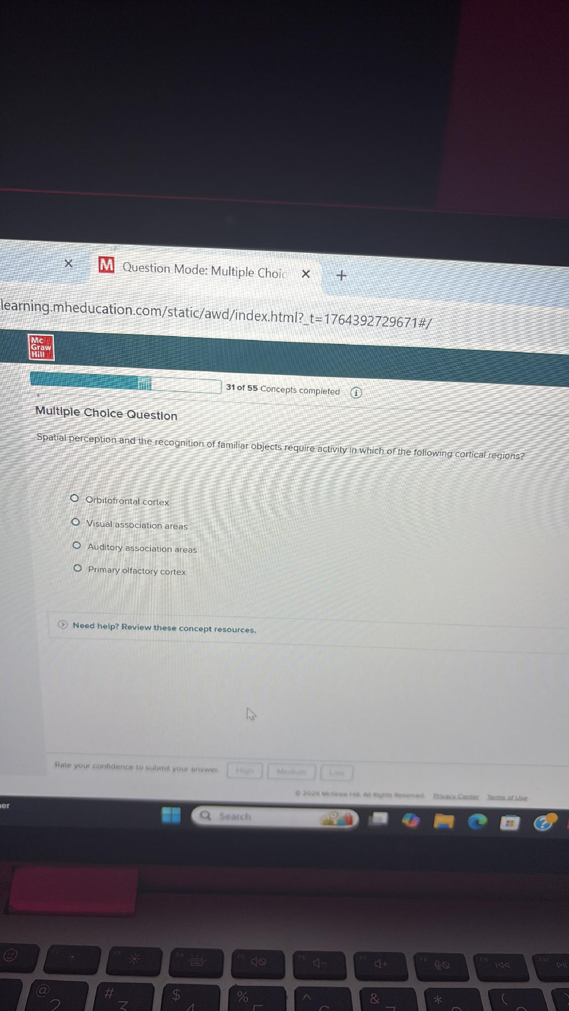 Multiple Choice Question Spatial perception | StudyX