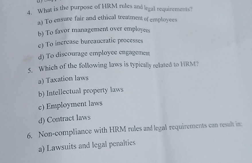 4. What is the purpose of HRM rules and | StudyX