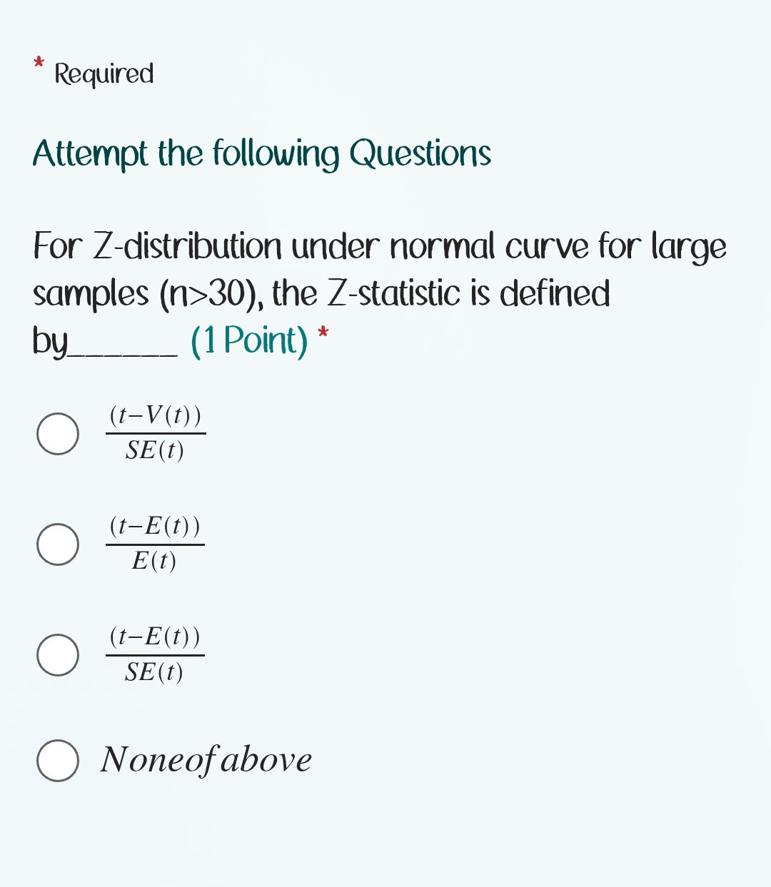 For Z-distribution under normal curve for | StudyX