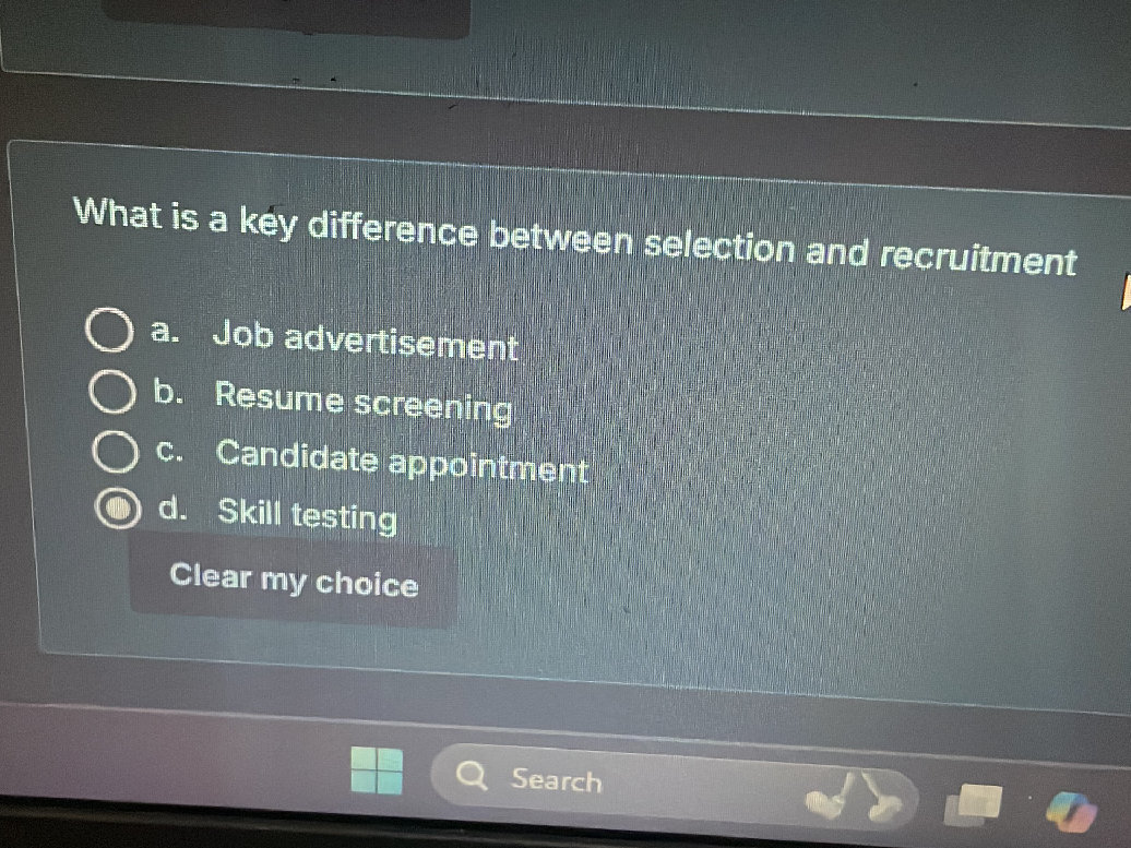 What is a key difference between selection | StudyX