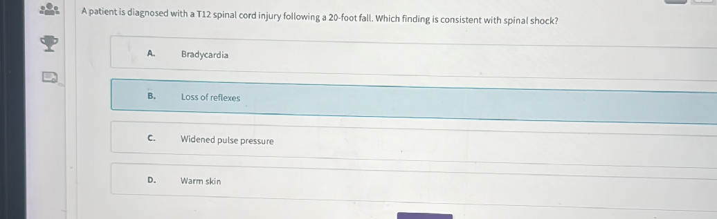 A patient is diagnosed with a T12 spinal