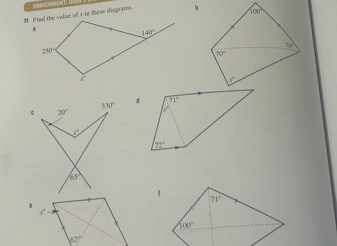 11 Find the value of x in these diagrams. a | StudyX