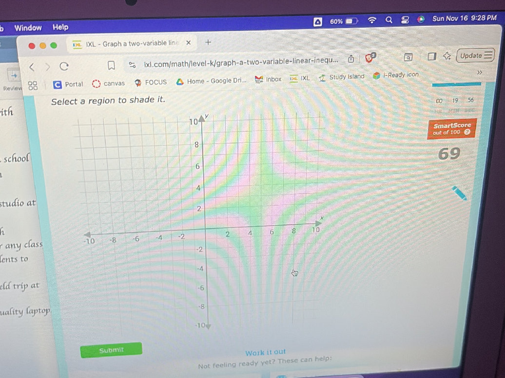 Select a region to shade it. (A Cartesian | StudyX