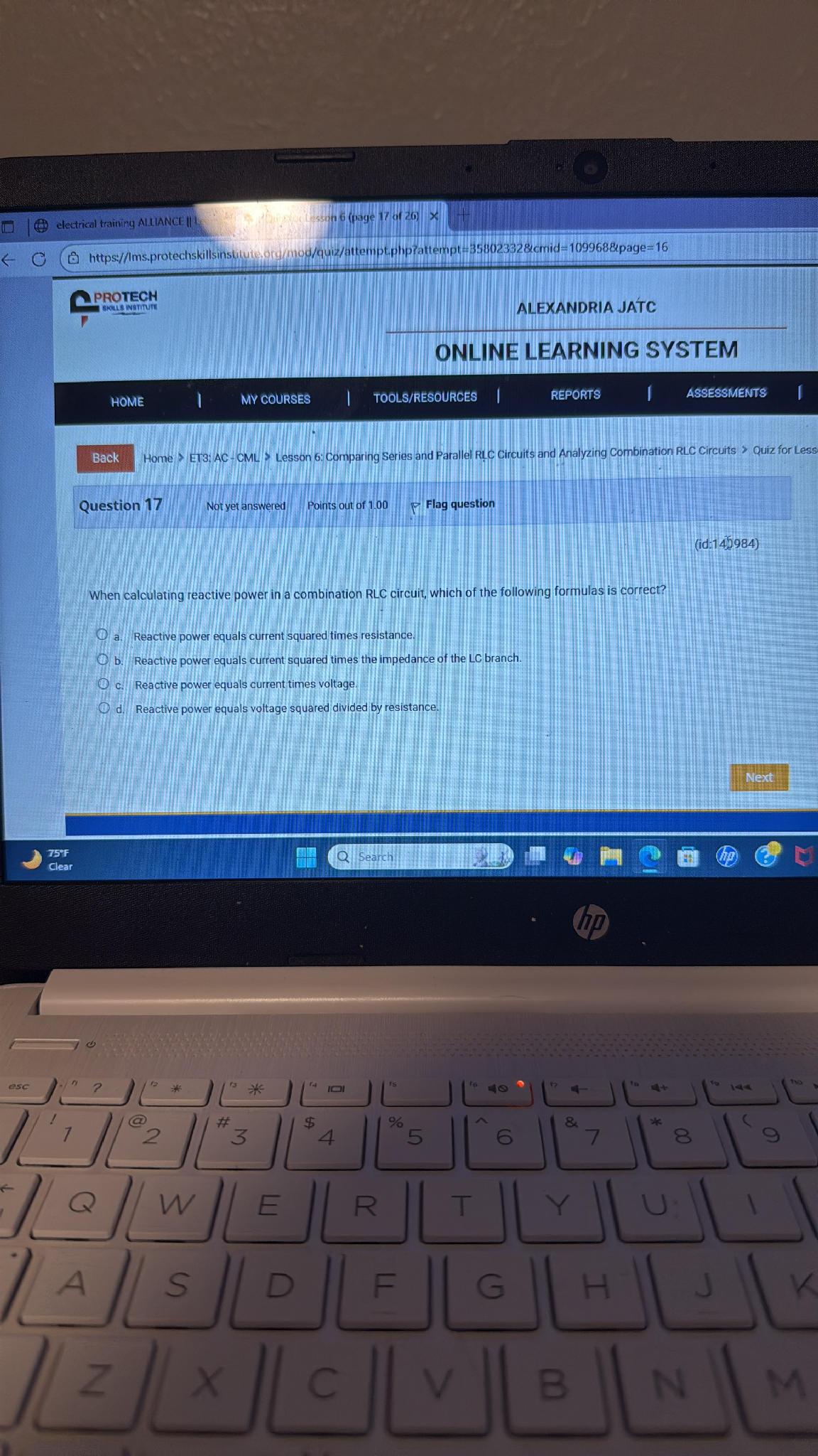 When calculating reactive power in a | StudyX