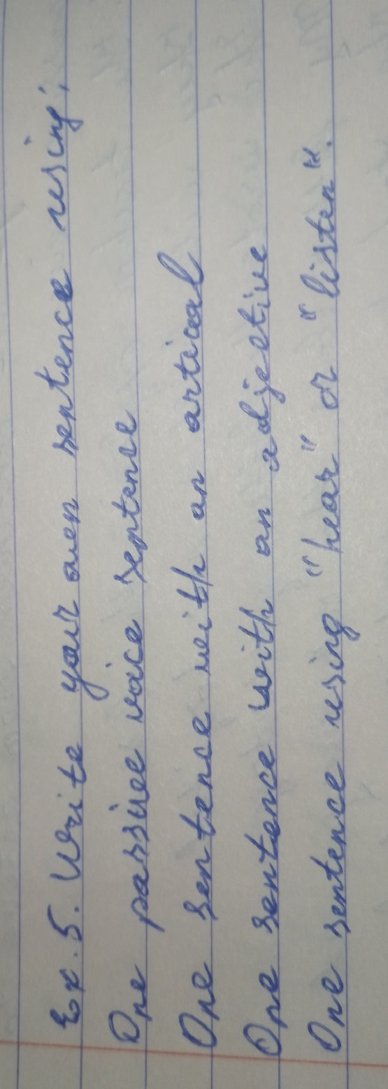 Ex. 5. Write your own sentence using: One | StudyX