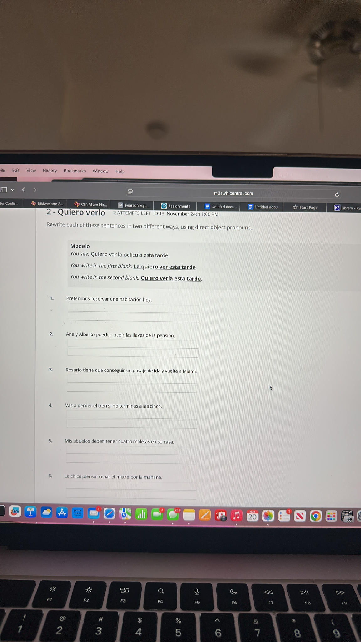Rewrite each of these sentences in two | StudyX