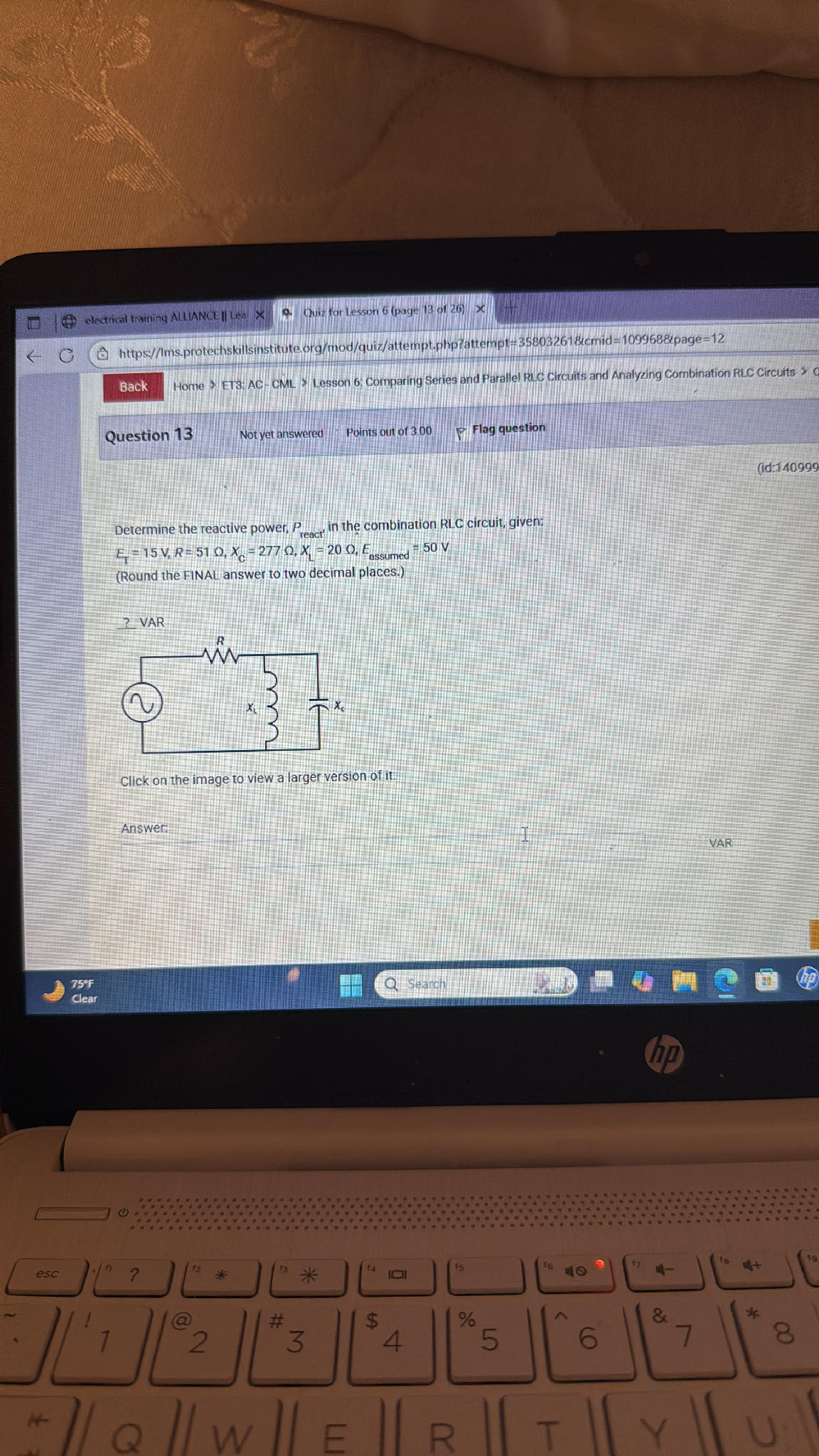 Determine the reactive power, $P{ {react}}$,