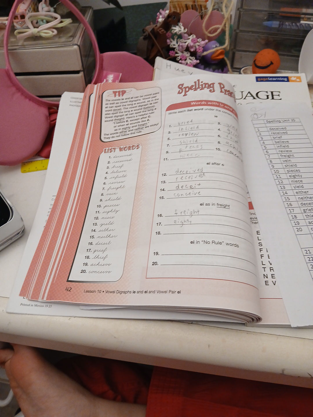 TIP The vowels ie and ei can be vowel pairs | StudyX