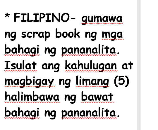* FILIPINO- gumawa ng scrap book ng mga | StudyX