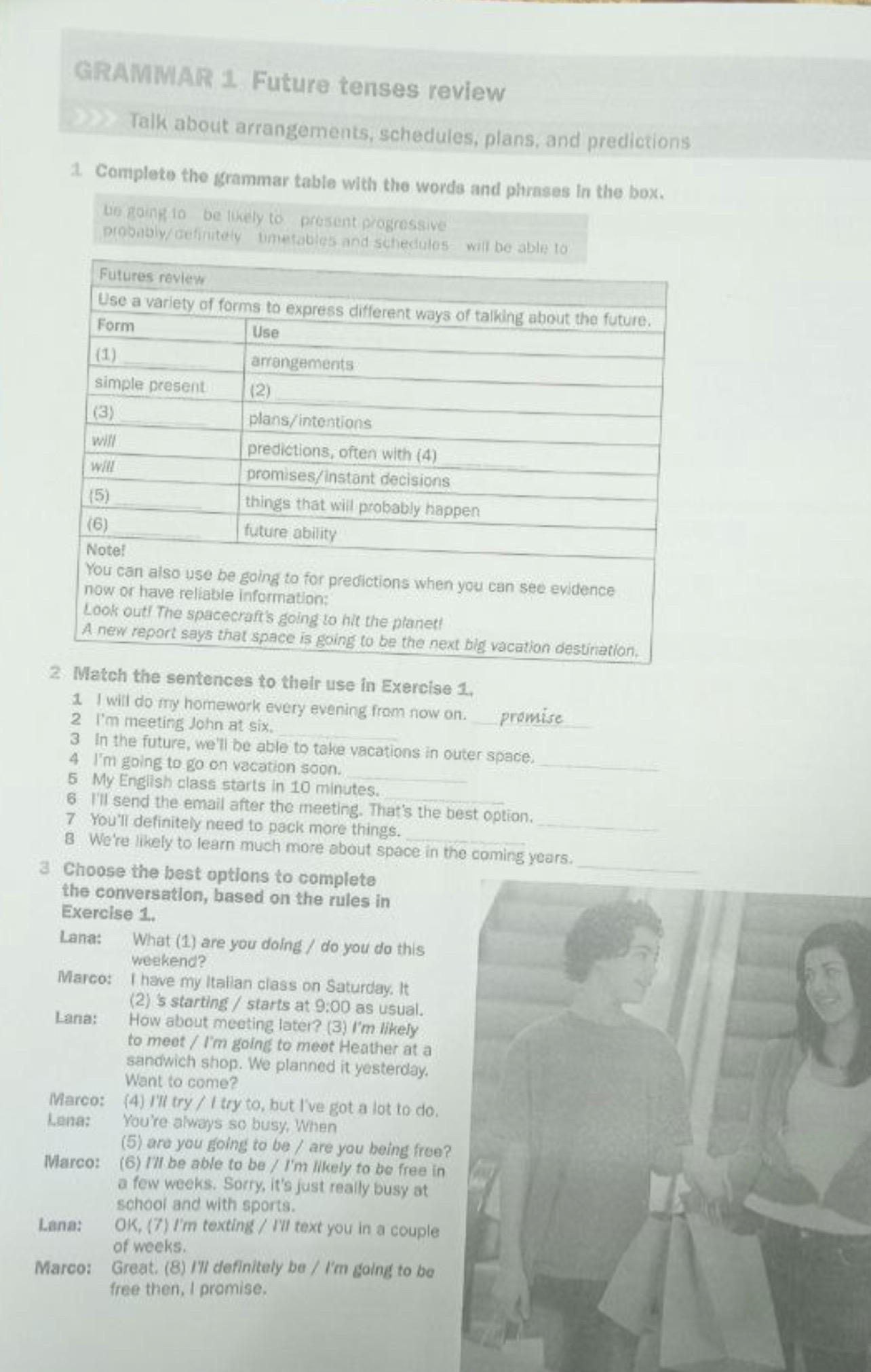 GRAMMAR 1 Future tenses review >>> Talk | StudyX
