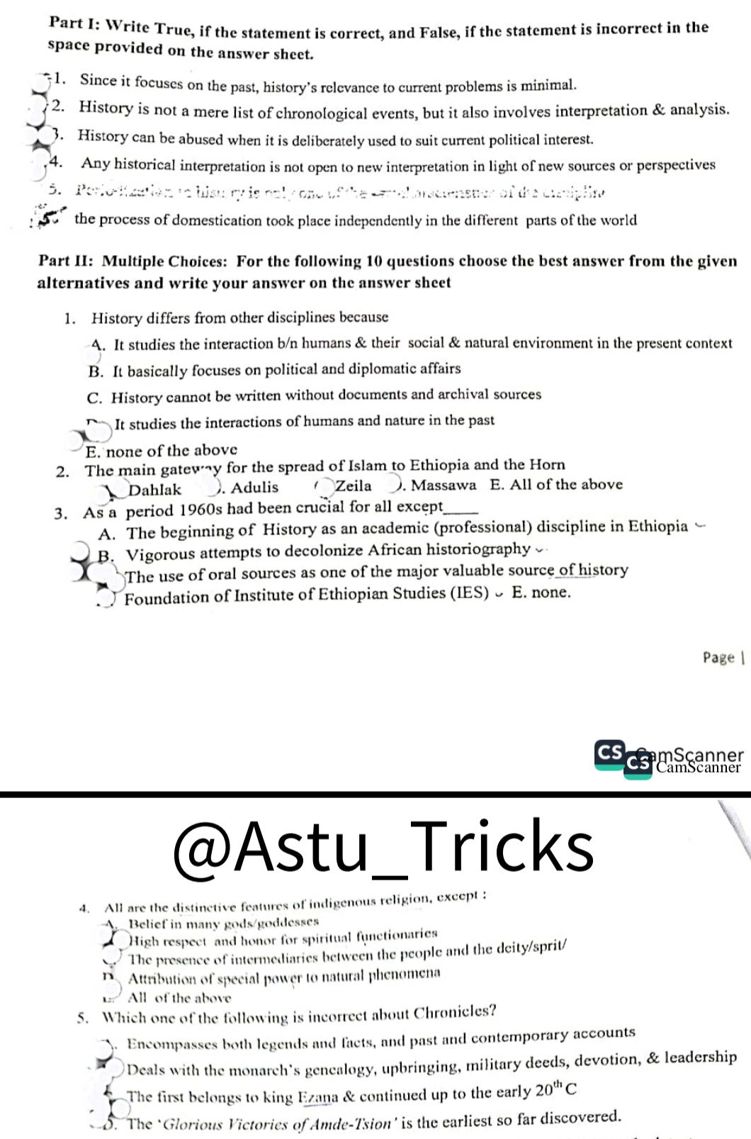 Part II: Multiple Choices: For the following | StudyX