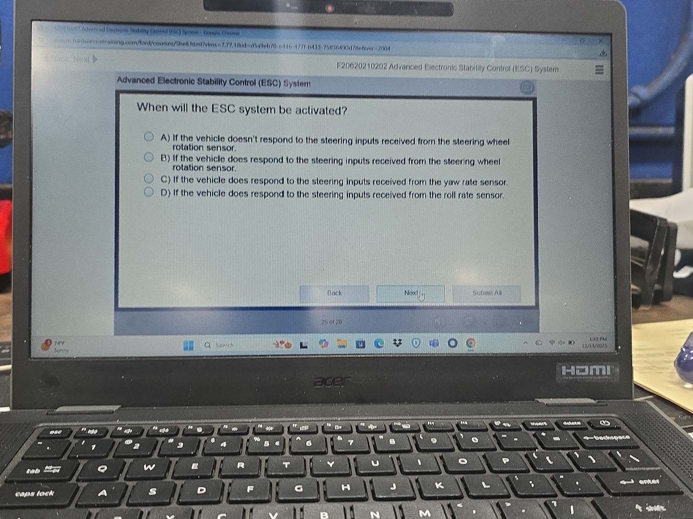 Advanced Electronic Stability Control (ESC) | StudyX
