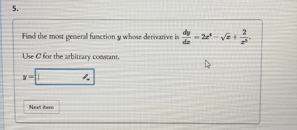 Find the most general function $y$ whose | StudyX