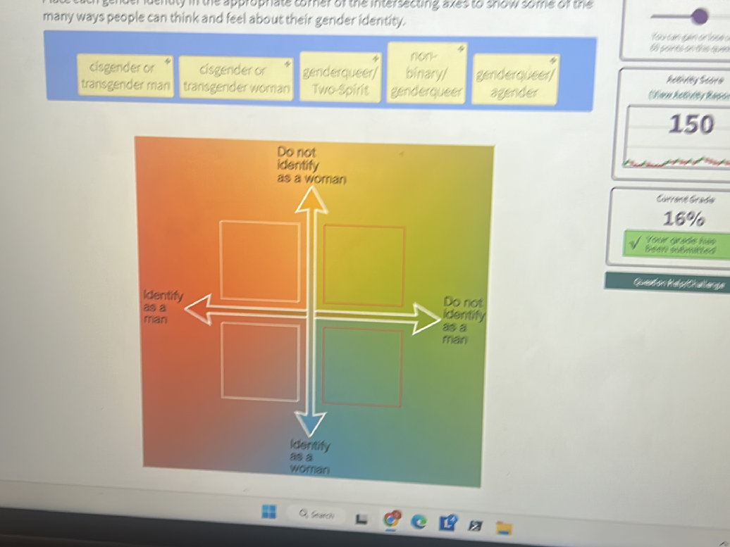 Place each gender identity in the | StudyX