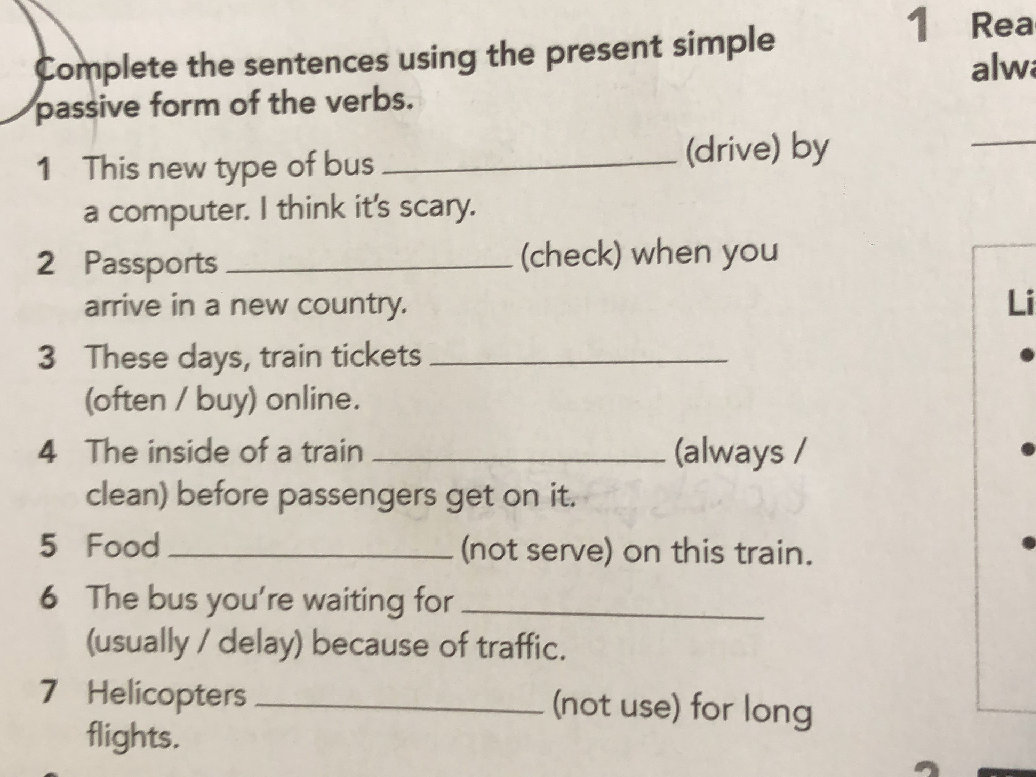 Complete the sentences using the present | StudyX