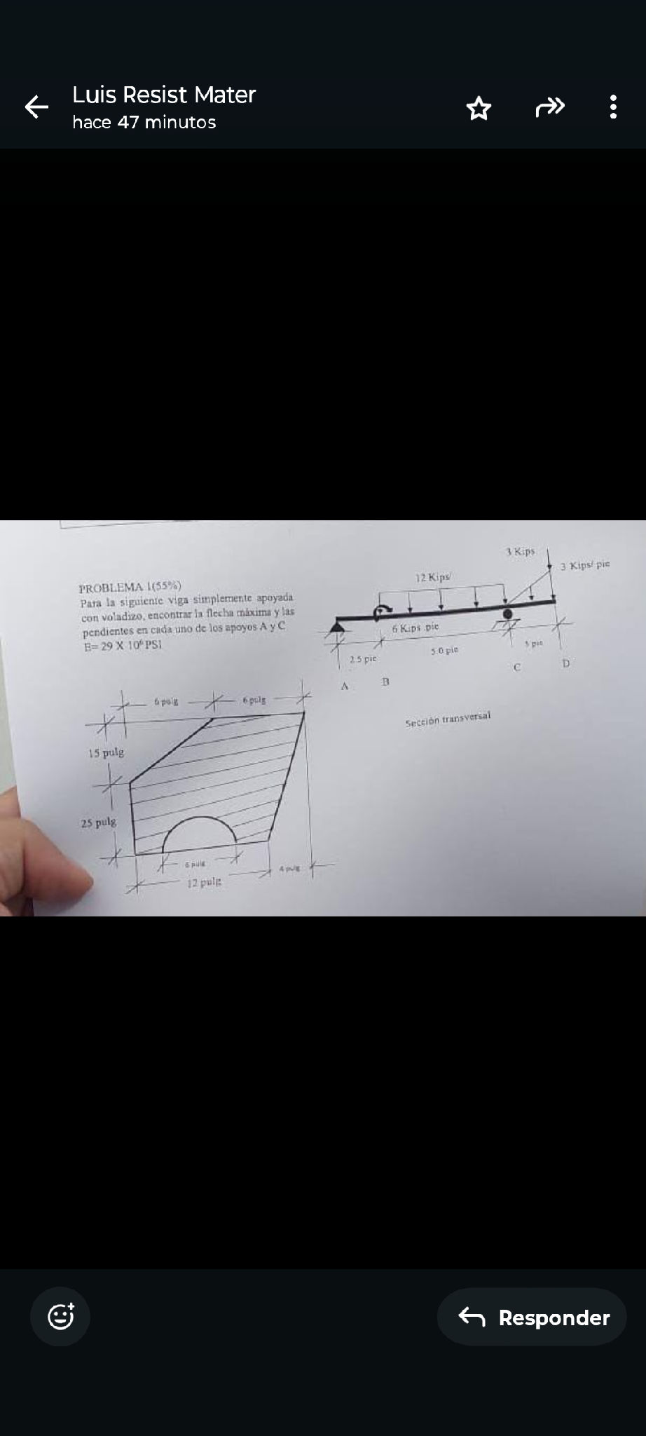 PROBLEMA 1(55%) Para la siguiente viga | StudyX