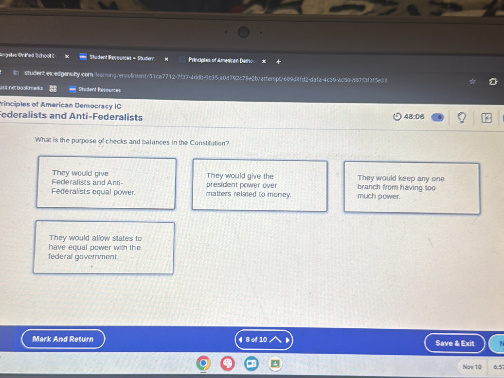 Principles of American Democracy IC | StudyX