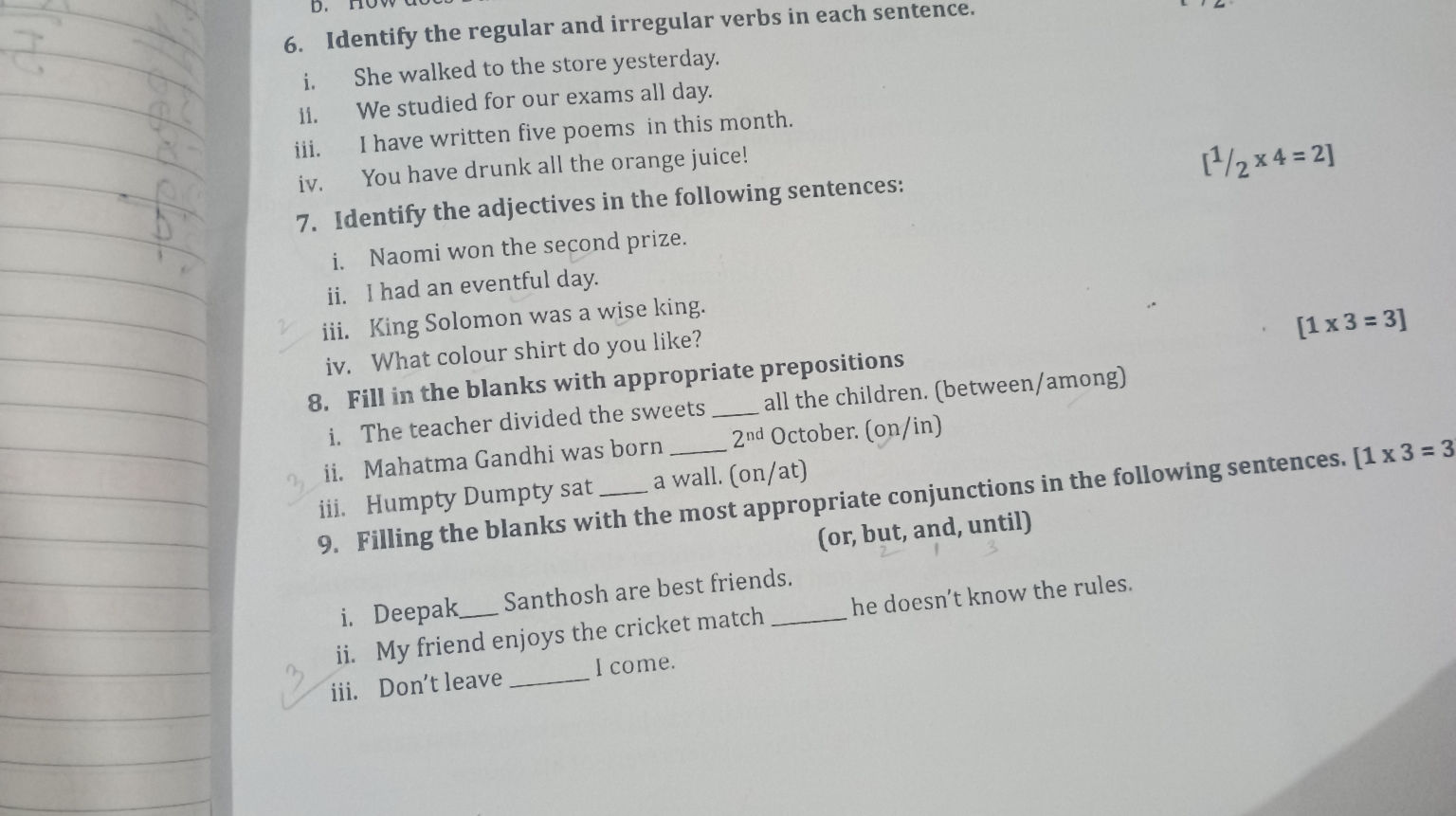 6. Identify the regular and irregular verbs | StudyX