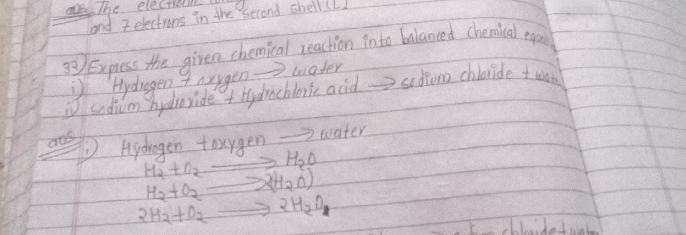 32) Express the given chemical reaction into | StudyX
