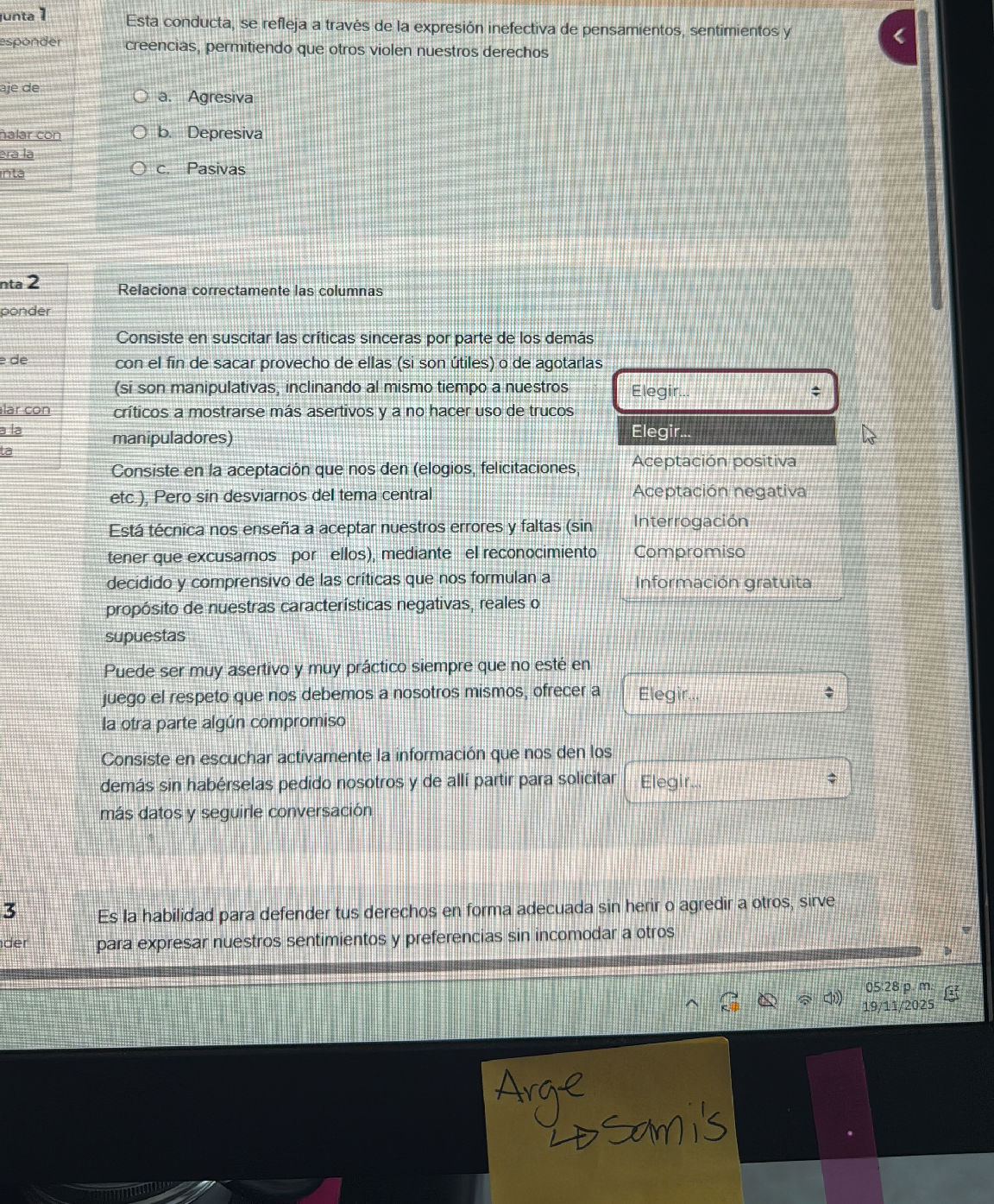 Esta conducta, se refleja a través de la | StudyX