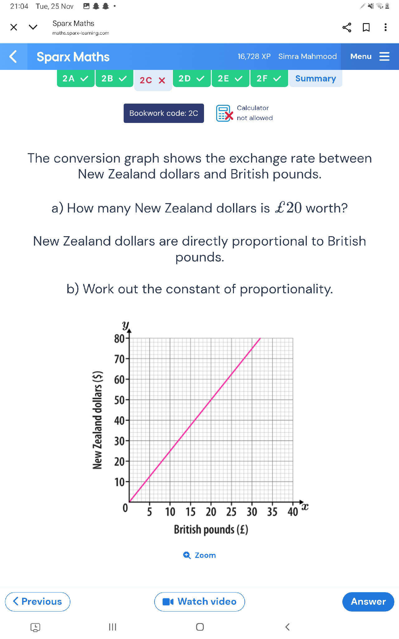 The conversion graph shows the exchange rate | StudyX