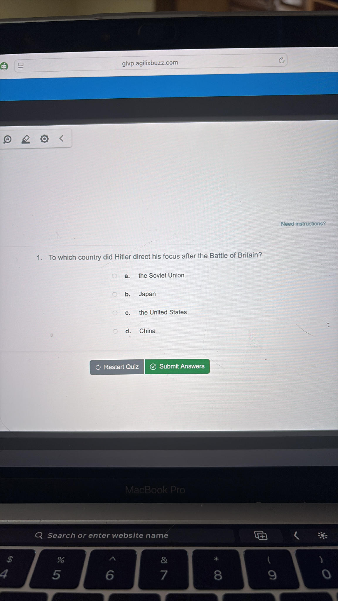 1. To which country did Hitler direct his | StudyX