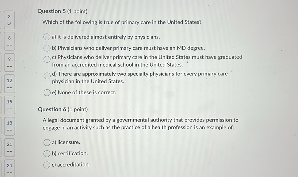 Question 5 (1 point) Which of the following | StudyX