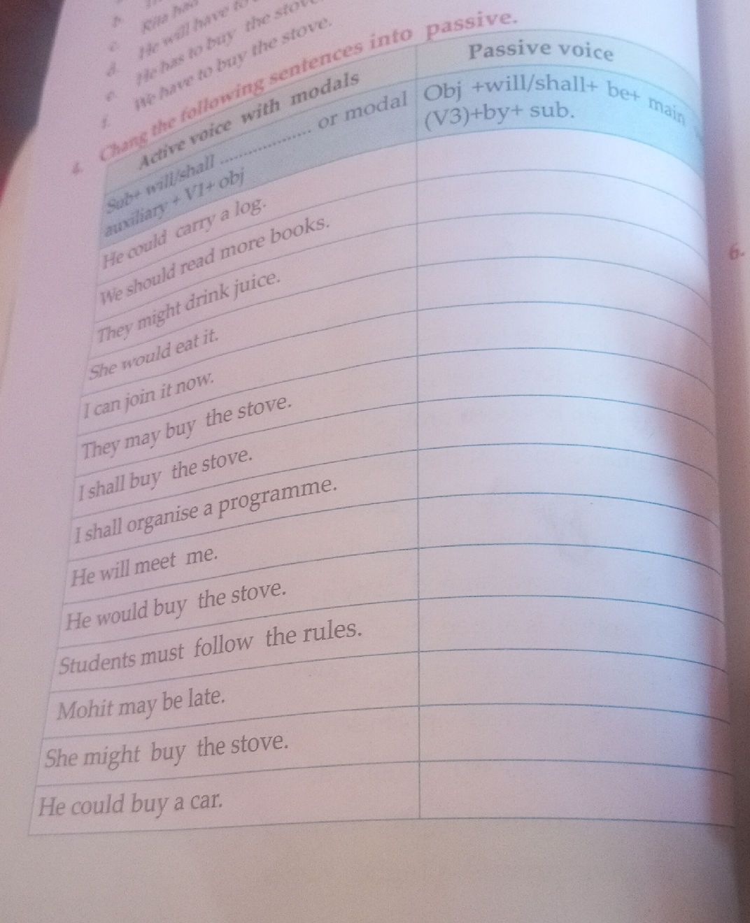 Chang the following sentences into passive. | StudyX