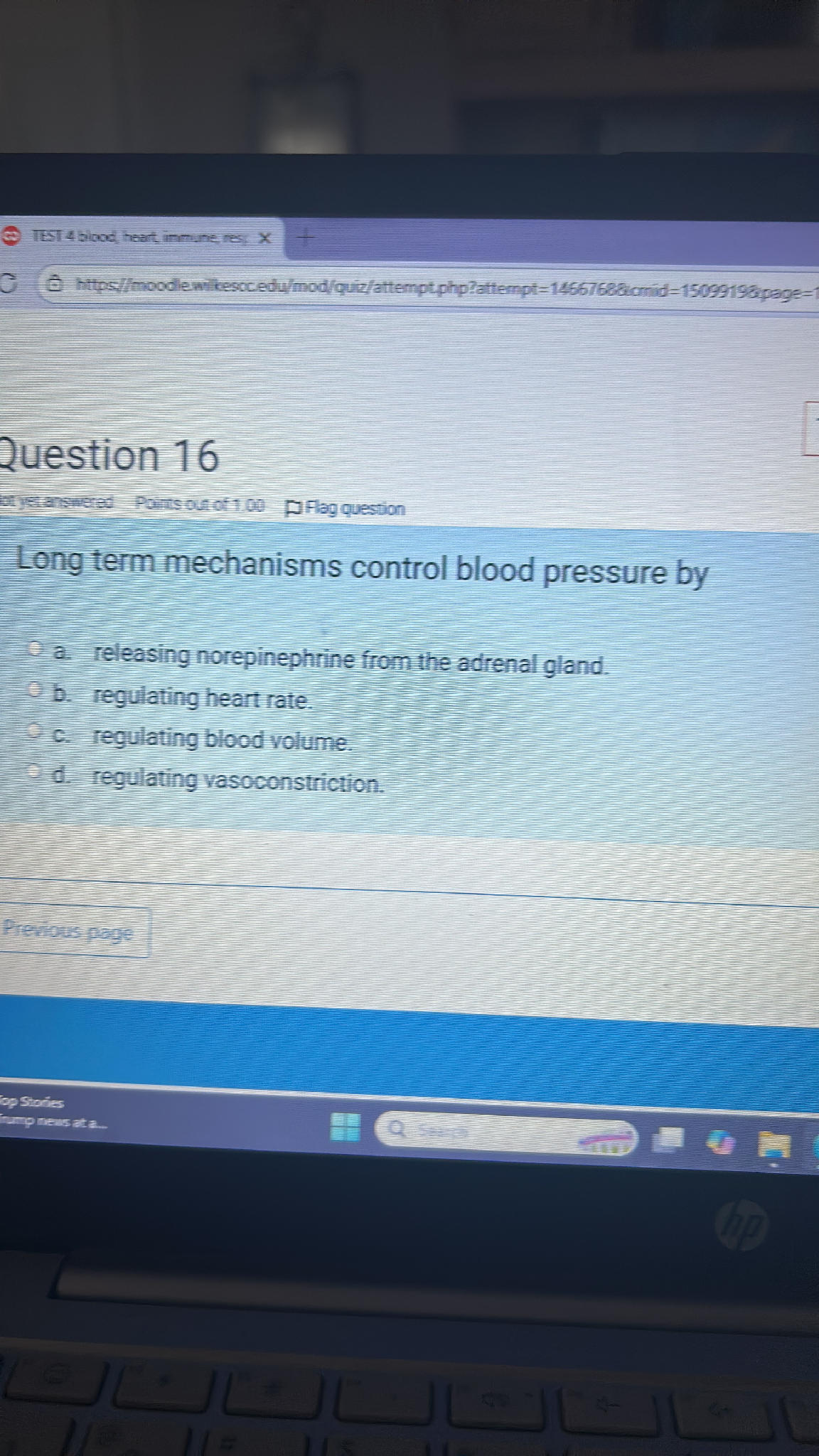 Long term mechanisms control blood pressure | StudyX