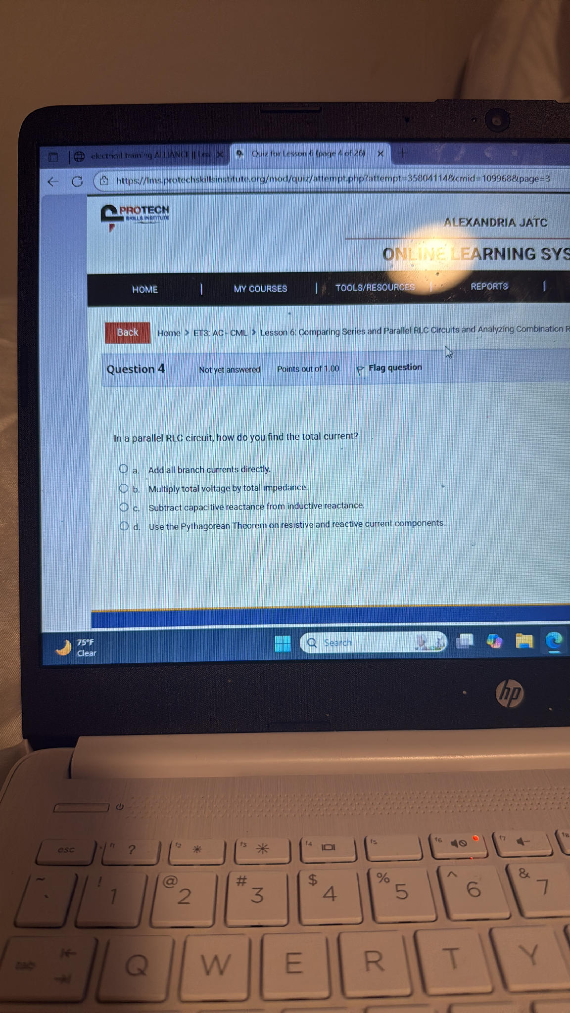 In a parallel RLC circuit, how do you find | StudyX