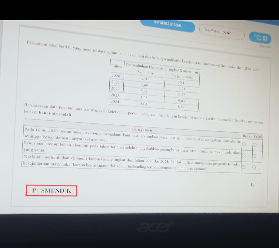 Perhatikan tabel berikut yang memuat data | StudyX