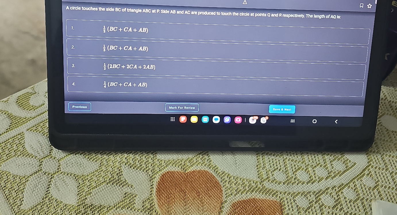 A circle touches the side BC of triangle ABC | StudyX