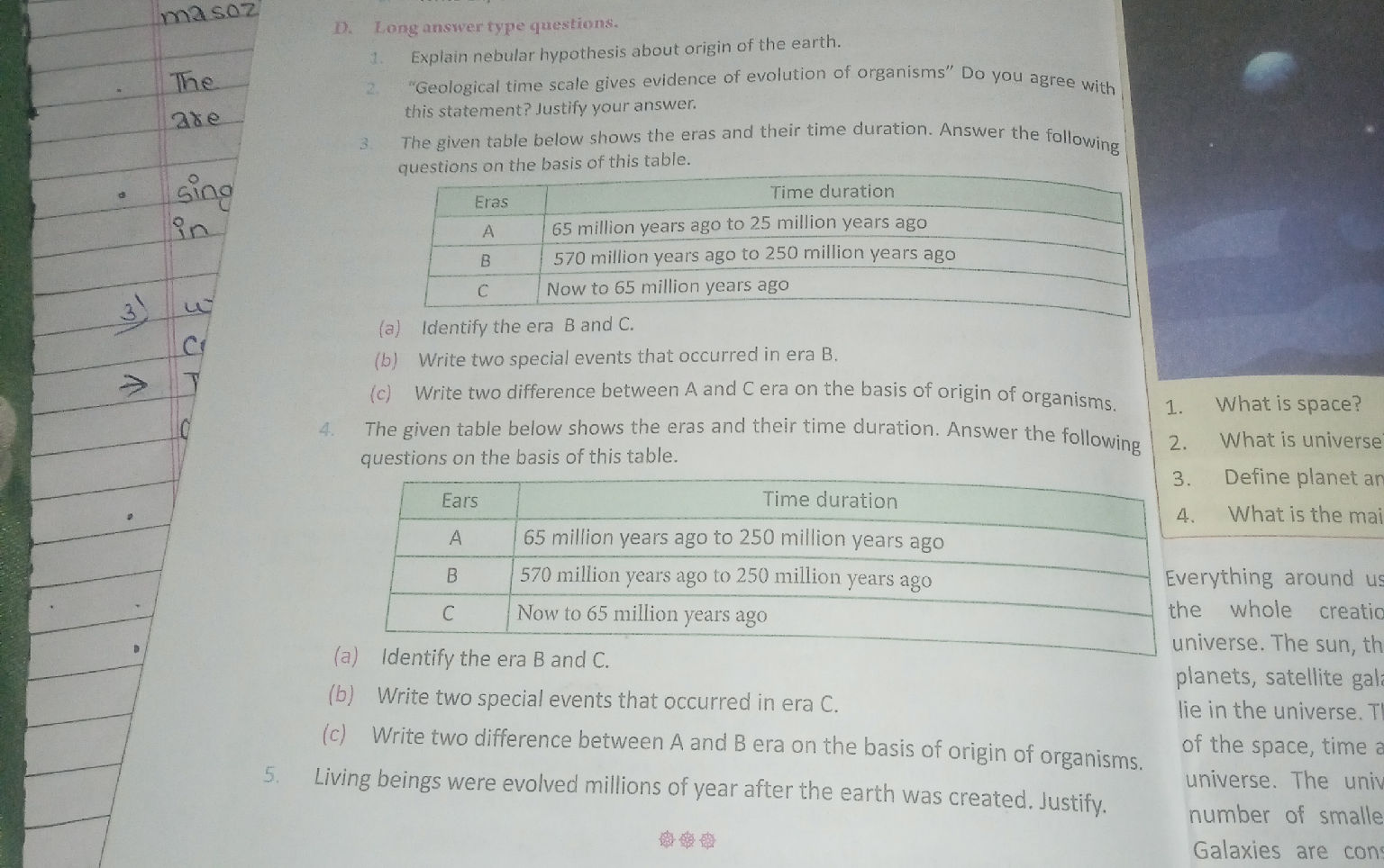 D. Long answer type questions. 1. Explain | StudyX