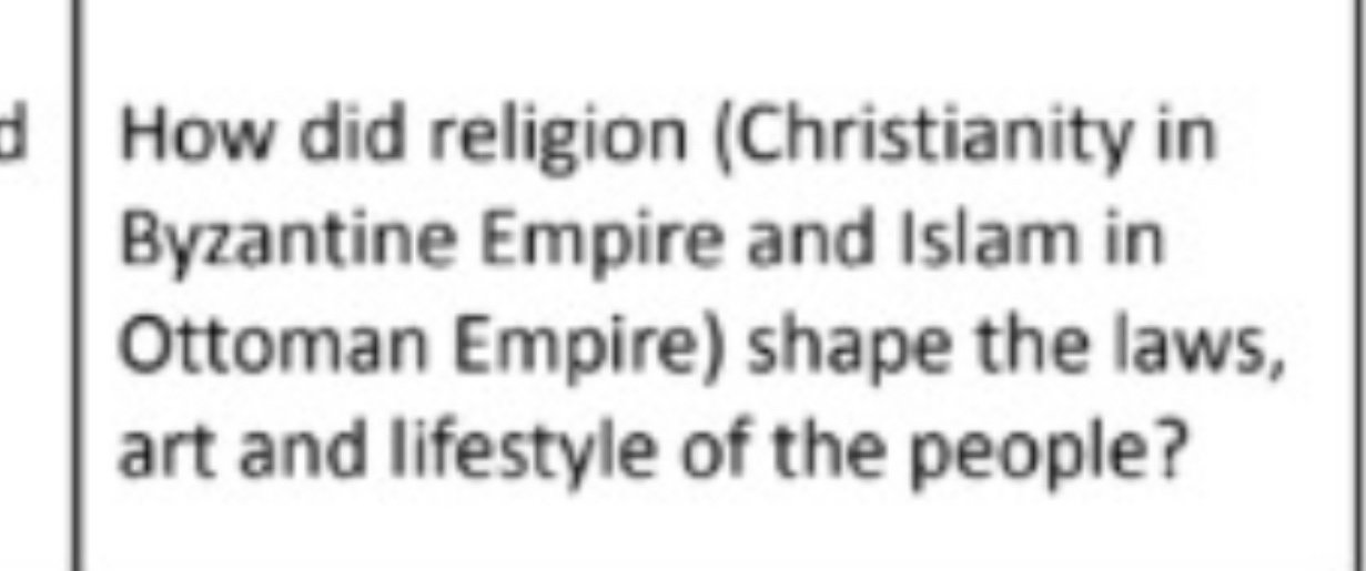 How did religion (Christianity in Byzantine | StudyX