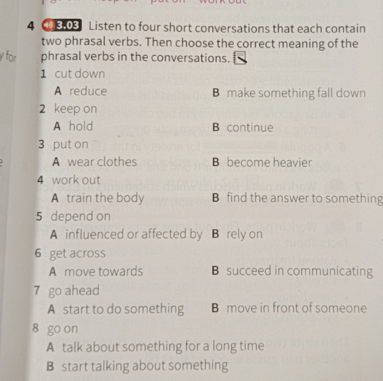 4 3.03 Listen to four short conversations | StudyX